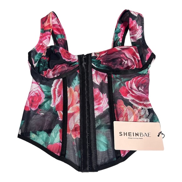 Shein Bae | Tops | Shein Bae Bustier Corset Mesh Top | Poshmark